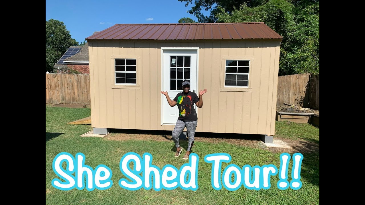 She Shed Tour!! / Come take a look inside with me!! - YouTube