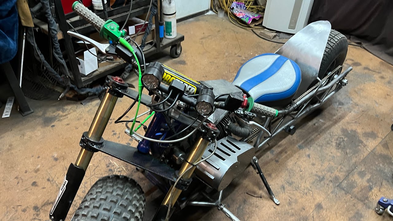 homemade mini bike update complete!! - YouTube