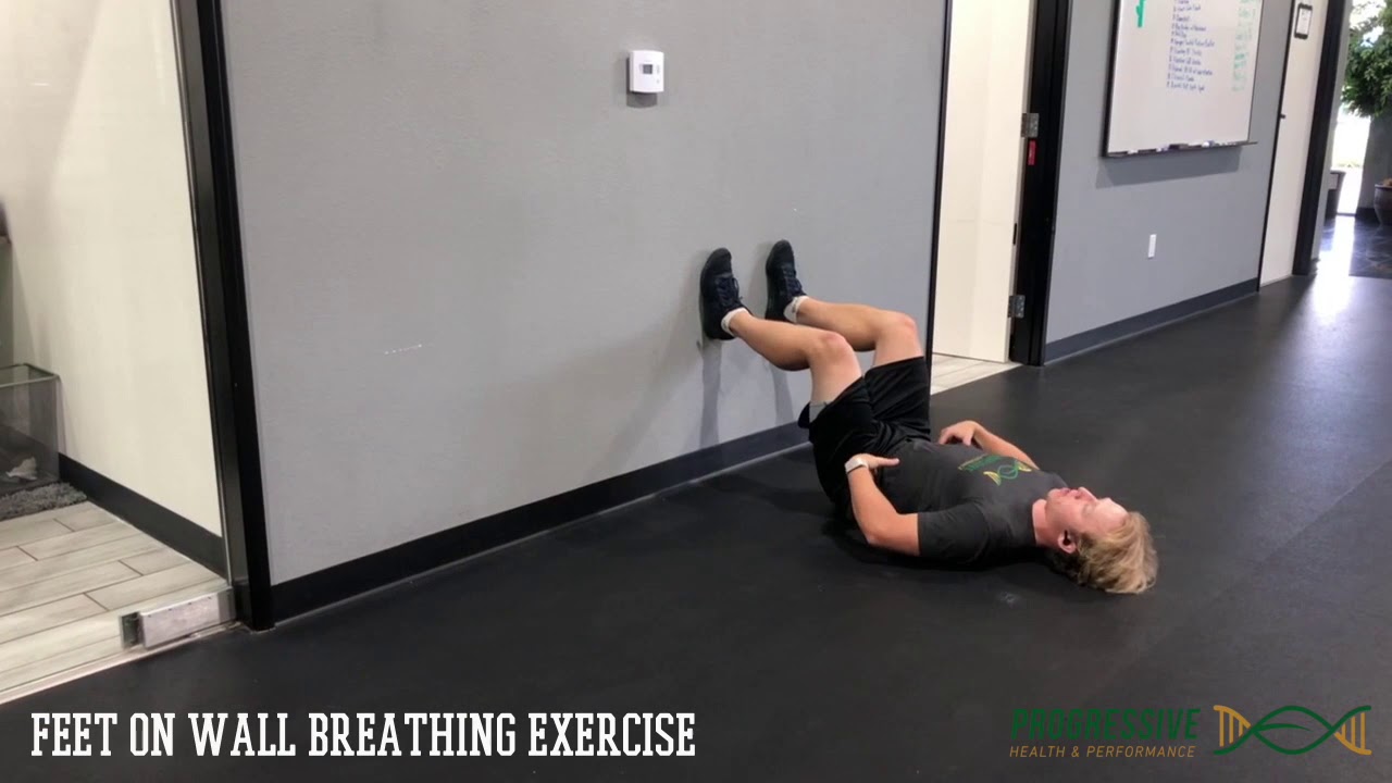 Feet on Wall Breathing - YouTube