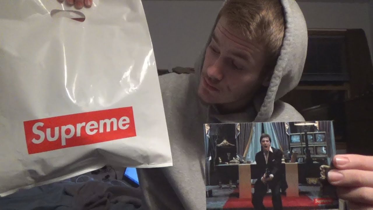First supreme cop.. supreme scarface collab unboxing - YouTube