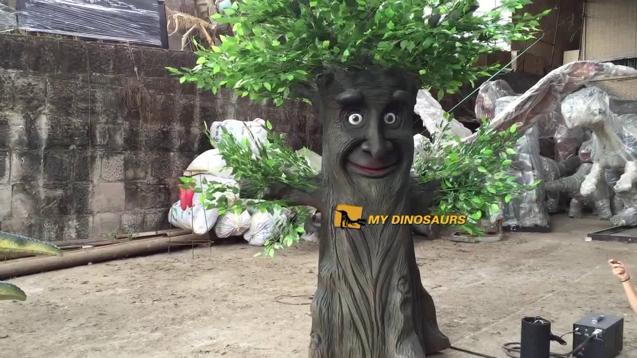 Amusement park animated talking tree - YouTube