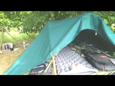 Bender, pole tarp tent.. easy, fast and cheap! - YouTube
