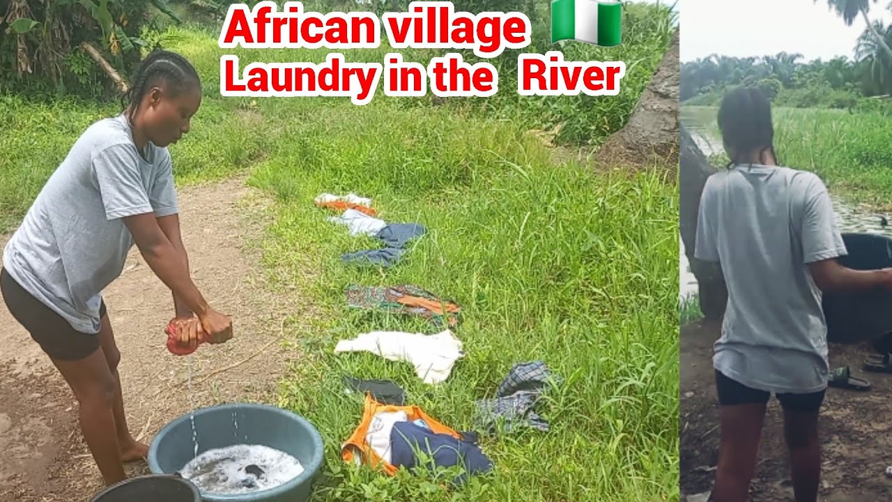 Laundry in a typical African village/African village life/ Nigeria 🇳🇬 ...