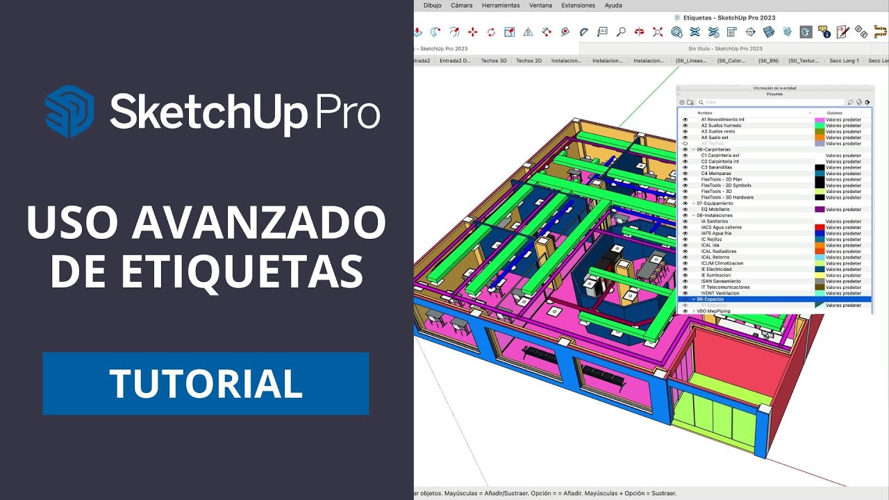 Uso Avanzado De Etiquetas En SketchUp - Tutorial De Organización Y Visualización Del Modelo ...