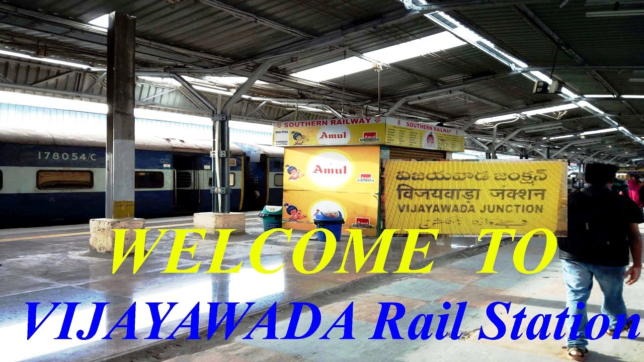 Indian Train Crossing Vijayawada Junction Railway Station Indian ...