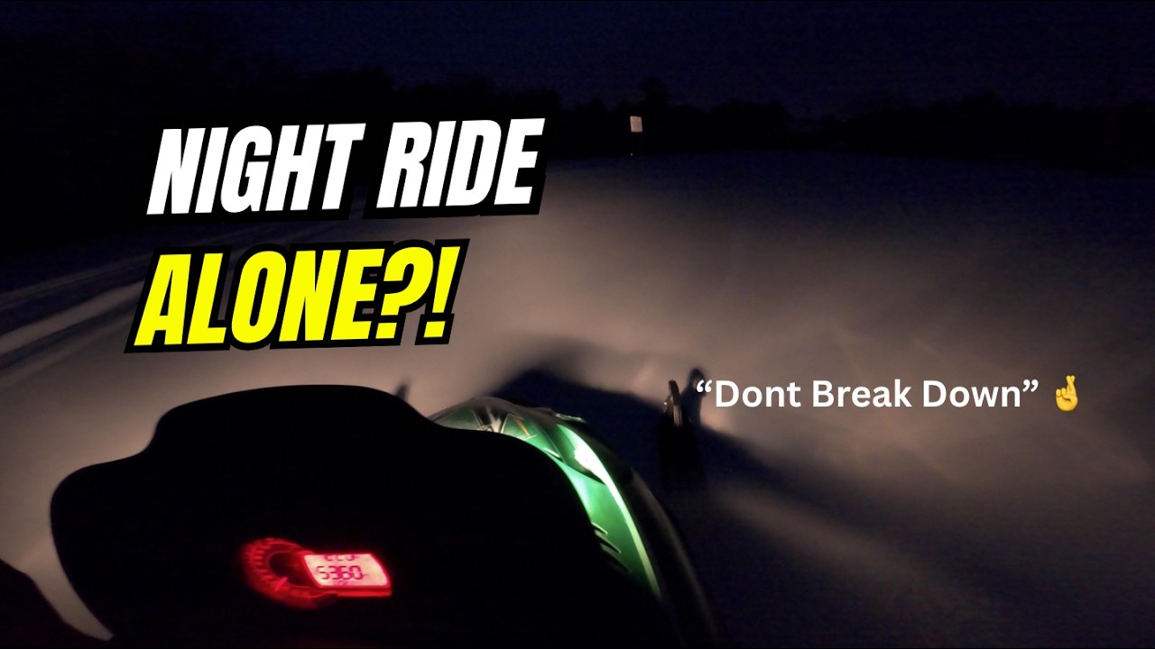 First Snowmobile Night Ride ALONE (Raw) - YouTube