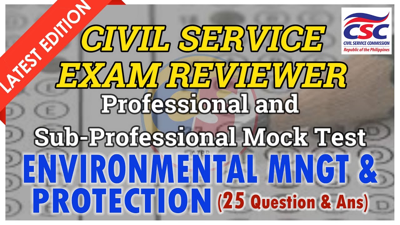 ENVIRONMENTAL MNGT & PROTECTION (15 QUESTIONS) | CIVIL SERVICE EXAM ...