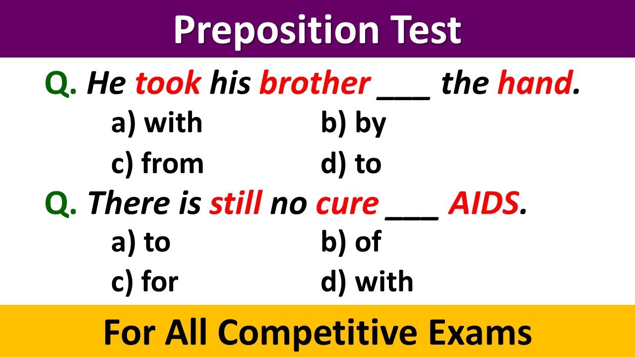Preposition Test | Preposition | Preposition Quiz | Preposition in ...