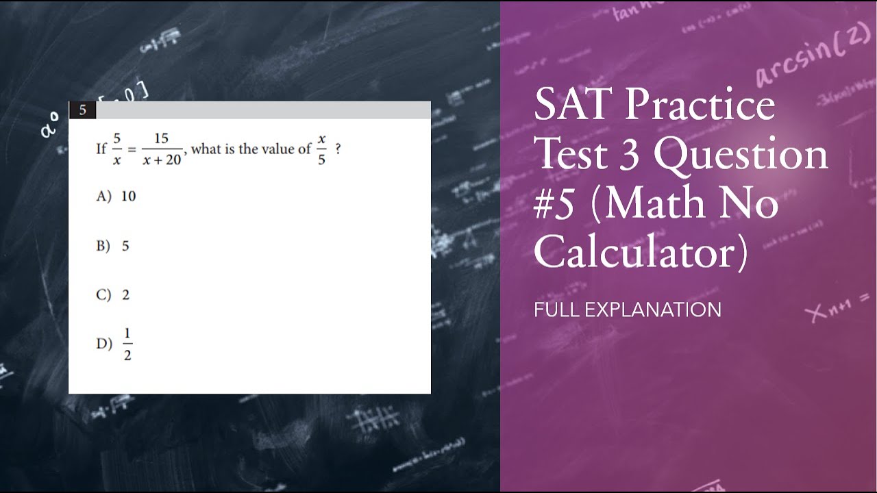 OFFICIAL Math SAT Question #5 - YouTube