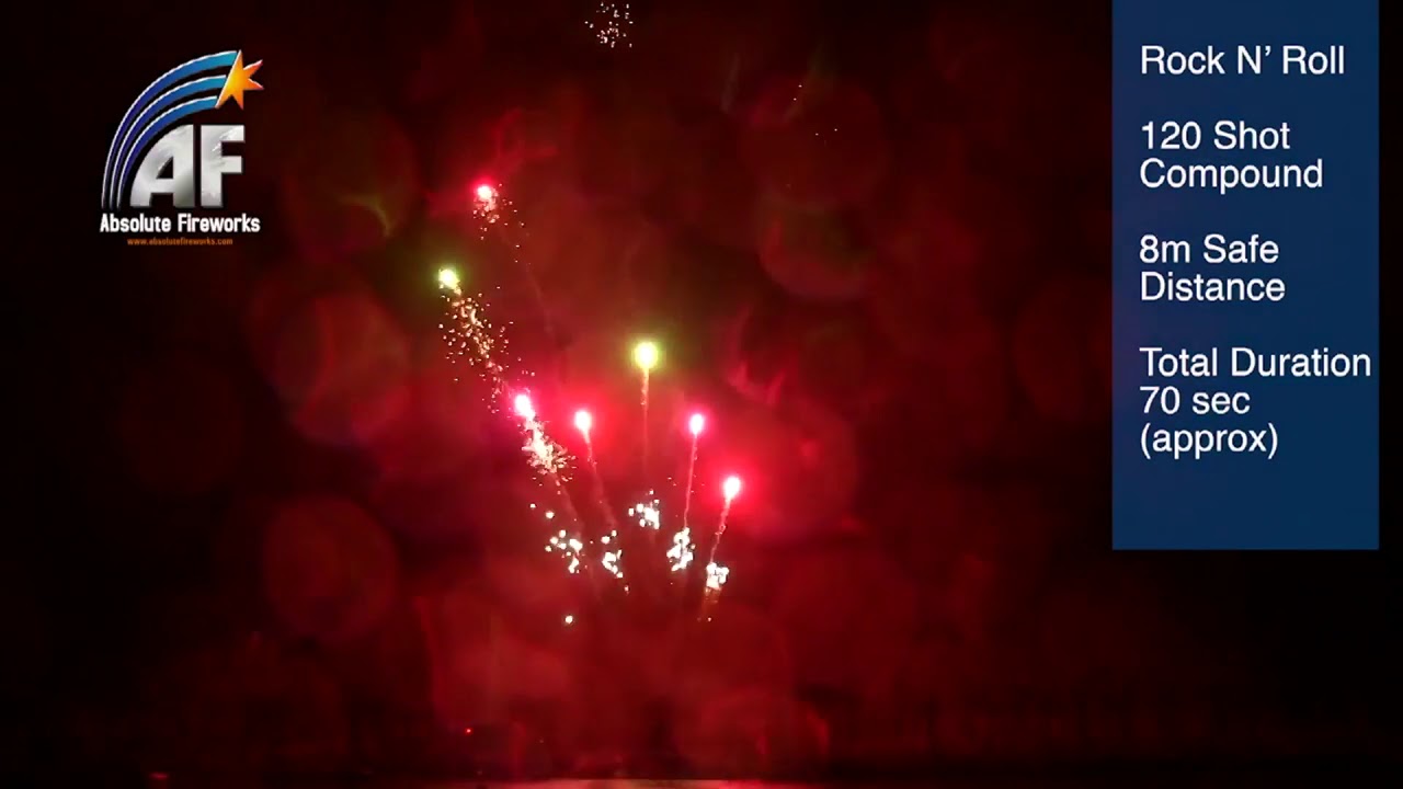 Rock n Roll 120 shot compound firework by Absolute Fireworks - YouTube