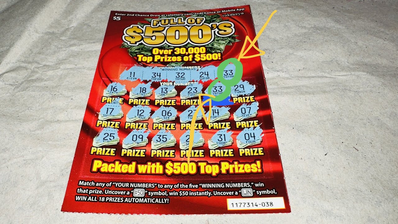 ANOTHER SHOT OF THE $5 (FULL OF $500’S) CALIFORNIA LOTTERY SCRATCHERS ...