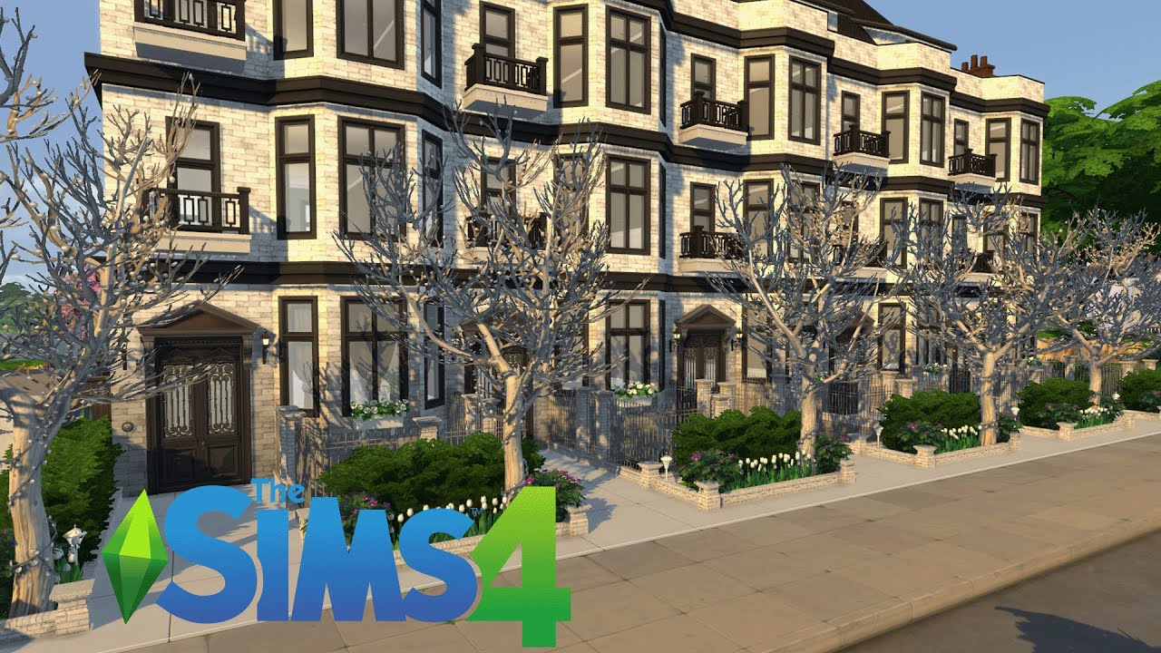 Modern Townhomes with CC - Sims 4 Speedbuild - YouTube