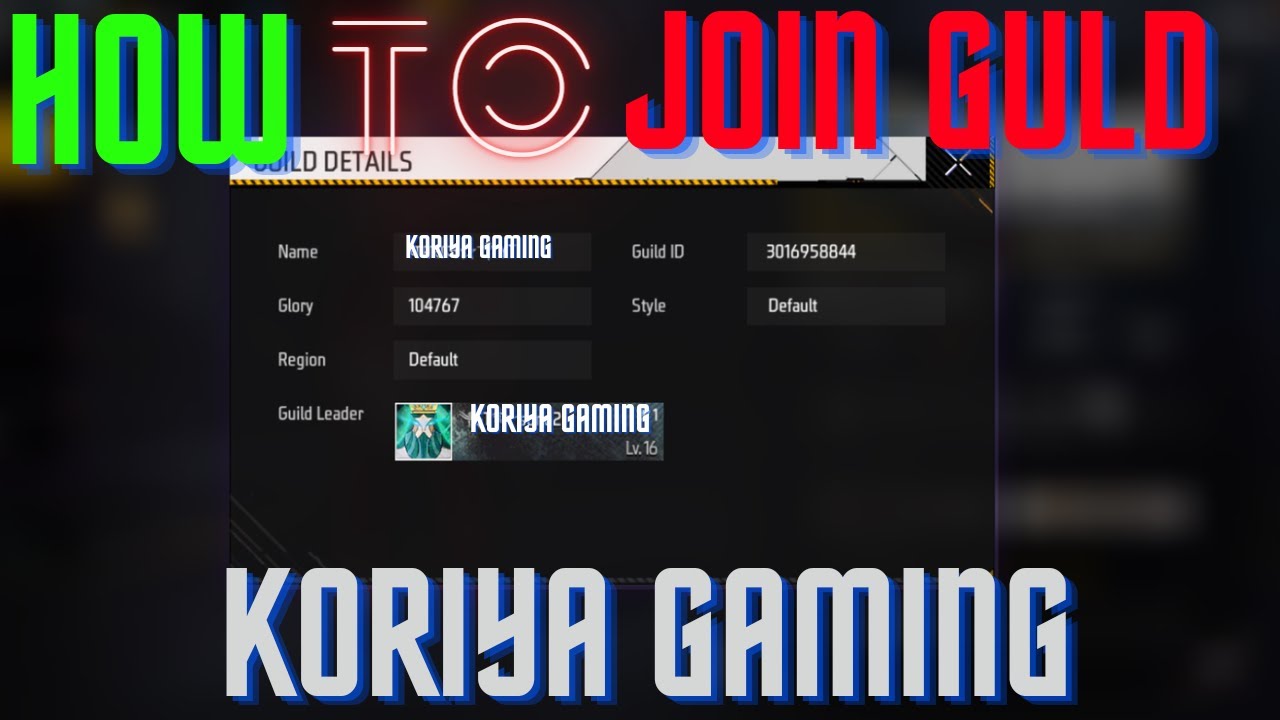 How to join guild youtuber koriya gaming - YouTube