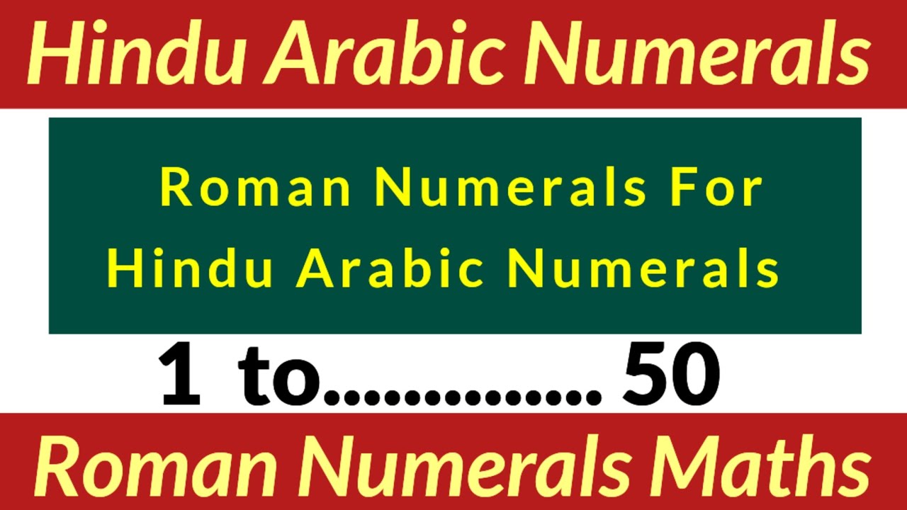 Hindu Arabic Numbers|write roman number|write hindu arabic number|hindu ...