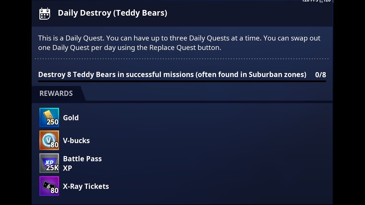 Destroy 8 Teddy Bears in successful missions (often found in Suburban ...