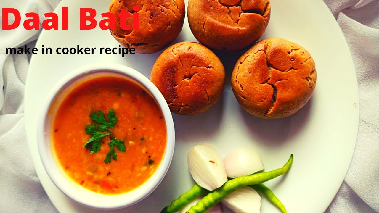 Daal bati in cooker receipe / Daal bati without oven recipe / Daal bati ...