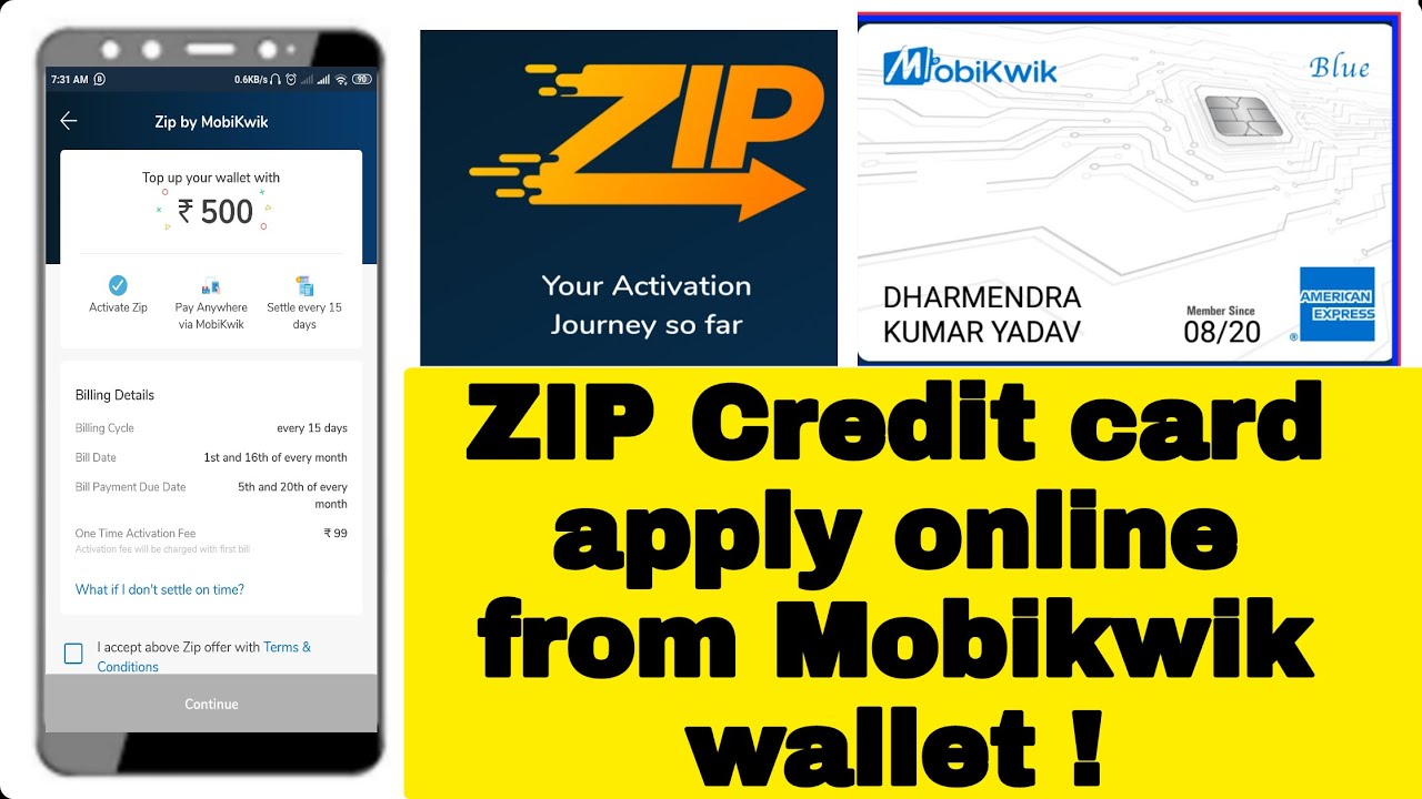 ZIP wallet Credit card apply online form Mobikwik wallet | ZIP Credit ...