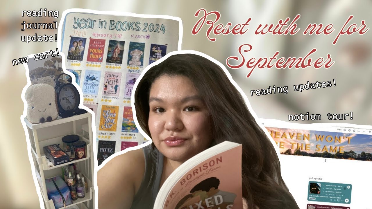 Monthly Reset: Organizing my room, Reading journal updates, Notion tour ...