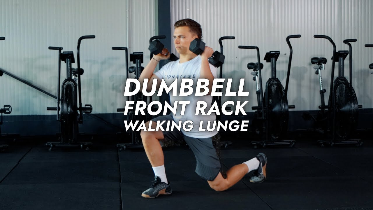 Dumbbell Front Rack Walking Lunge - YouTube