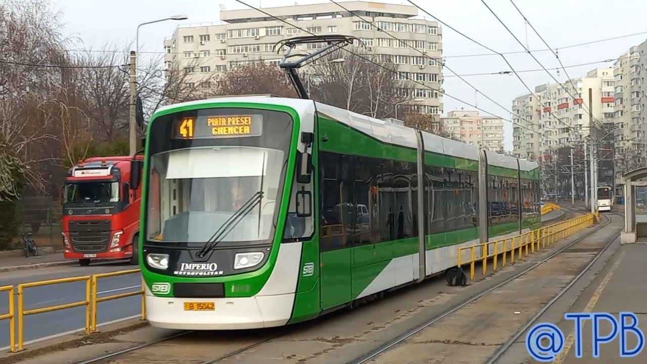 Tramvaie STB pe linia 41 în stația "Turda"/"Pasaj Grant" - YouTube