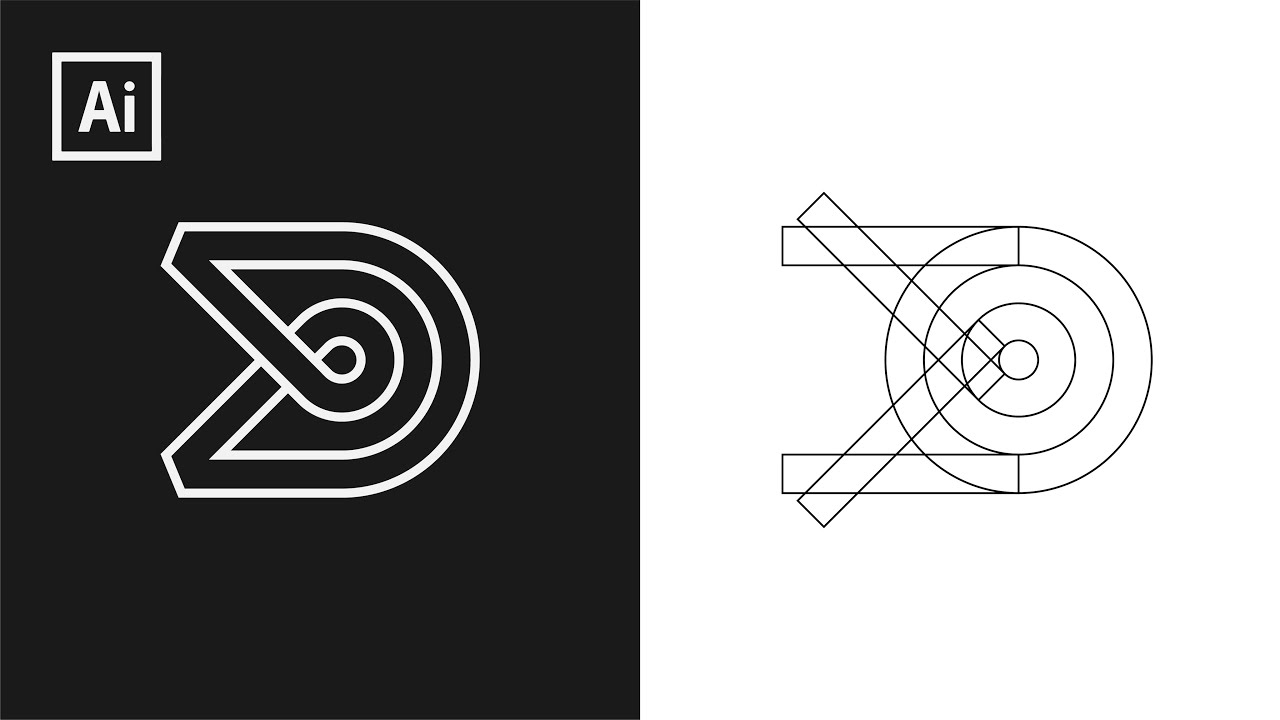 Geometric Logo Design | D letter | Adobe illustrator logo design ...