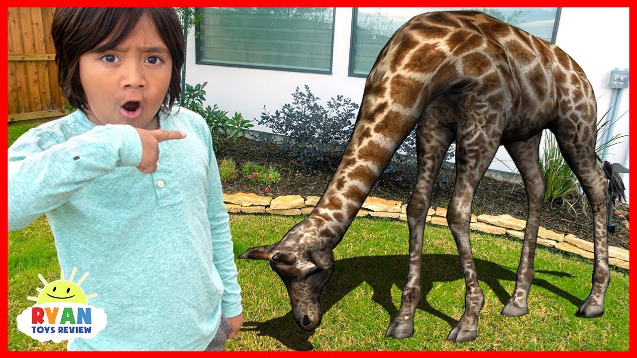 Ryan Pretend Play Hide and Seek with Zoo Animals in our house!!!! - YouTube
