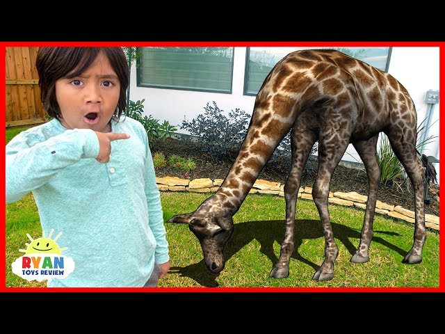 Ryan Pretend Play Hide and Seek with Zoo Animals in our house ...