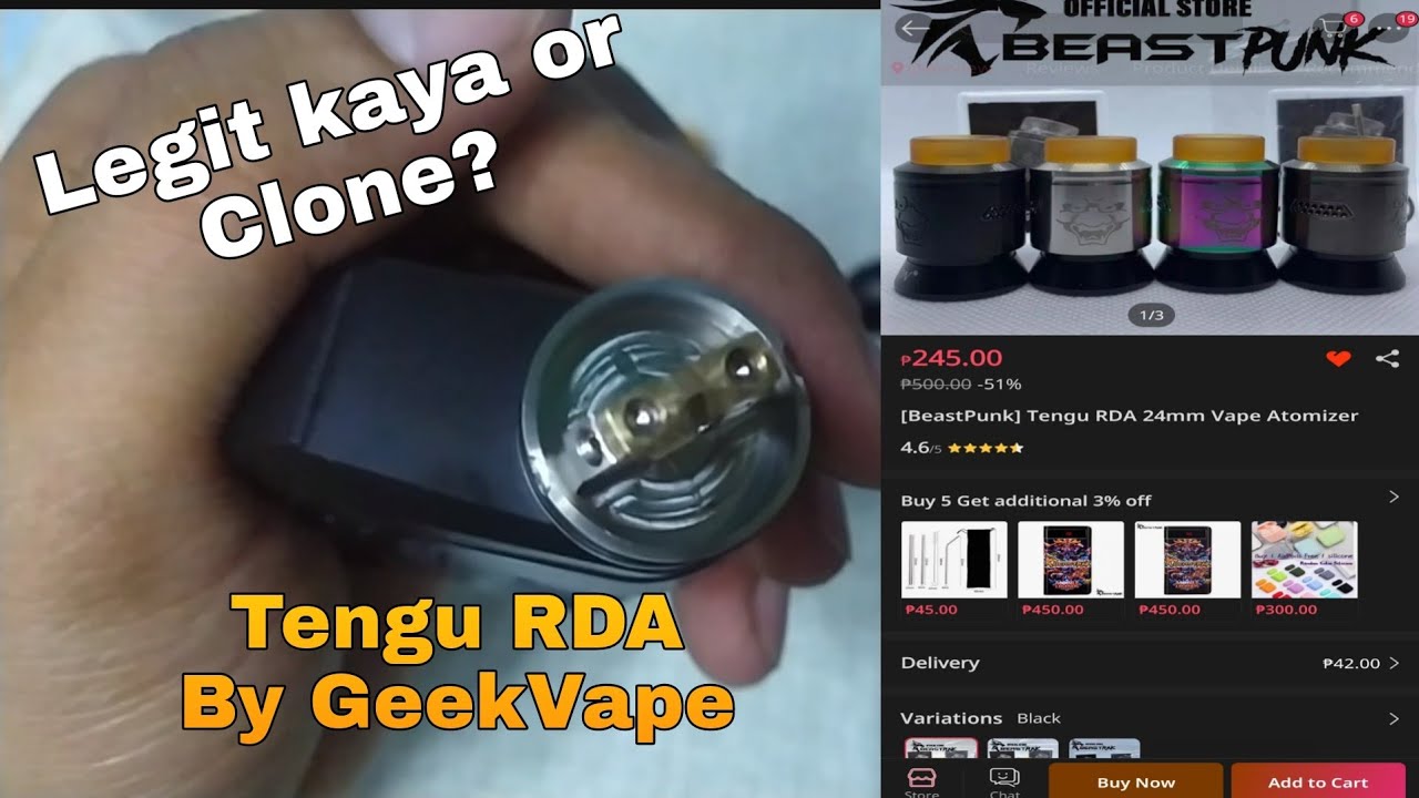 Tengu RDA By GeekVape 24mm Dual Coil (Shopee) - YouTube