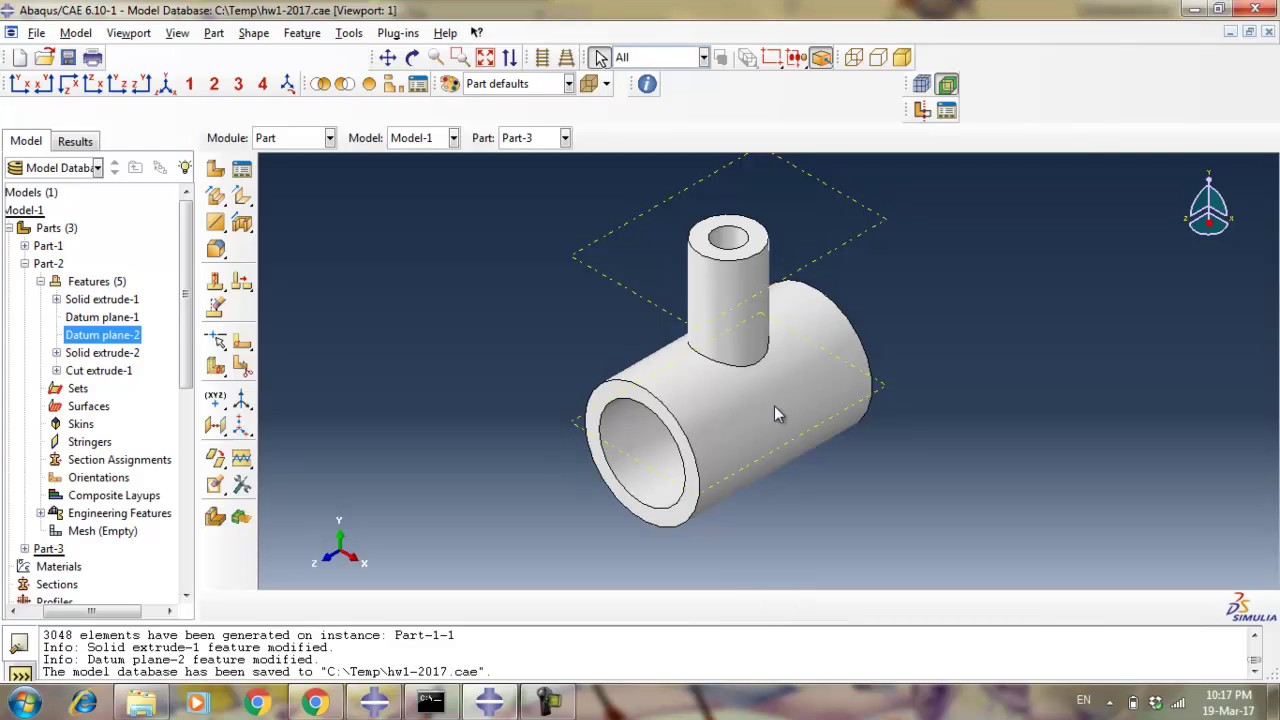 Branched Pipe in Abaqus-Simple Way - YouTube