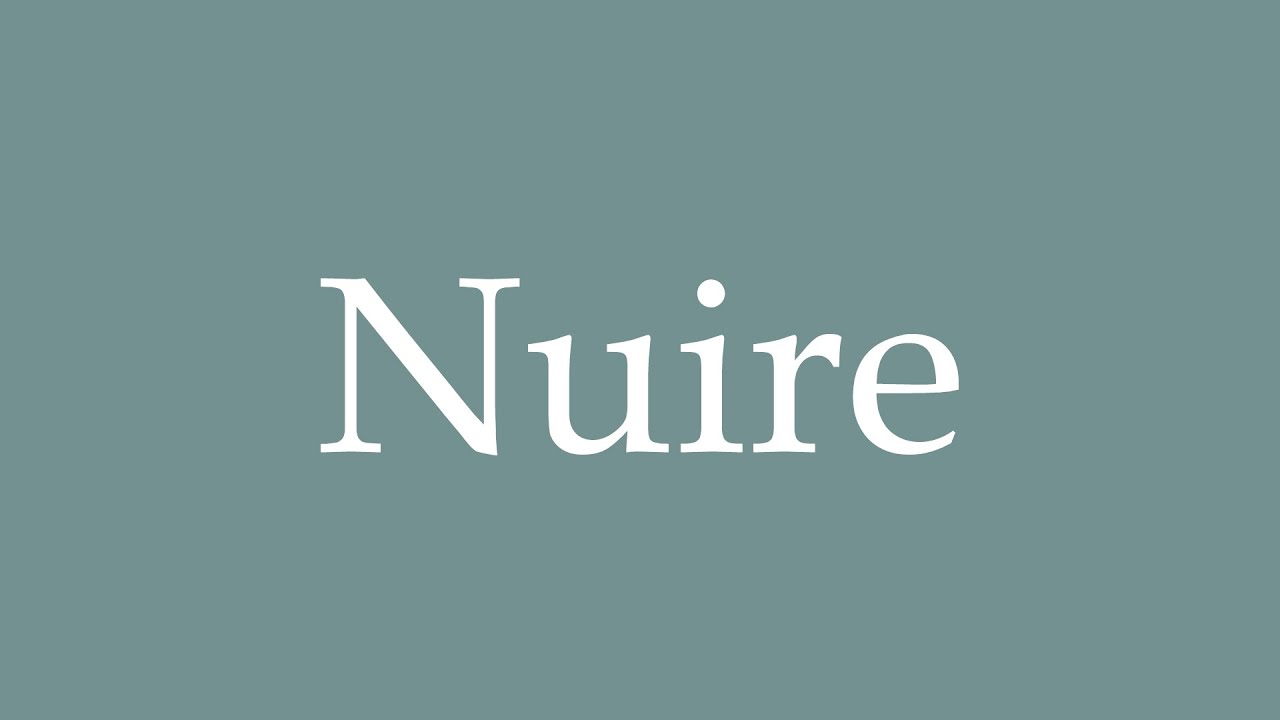 How to Pronounce ''Nuire'' Correctly in French - YouTube