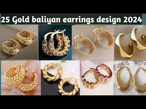 latest gold earrings baliyan designs 2024//new beautiful gold baliyan ...