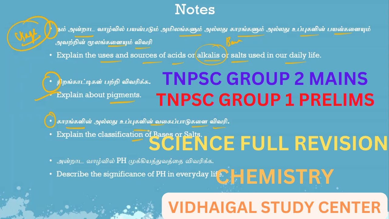 TNPSC GROUP 1 PRELIMS,TNPSC GROUP 2 MAINS, SCIENCE -CHEMISTRY CONCEPTS ...