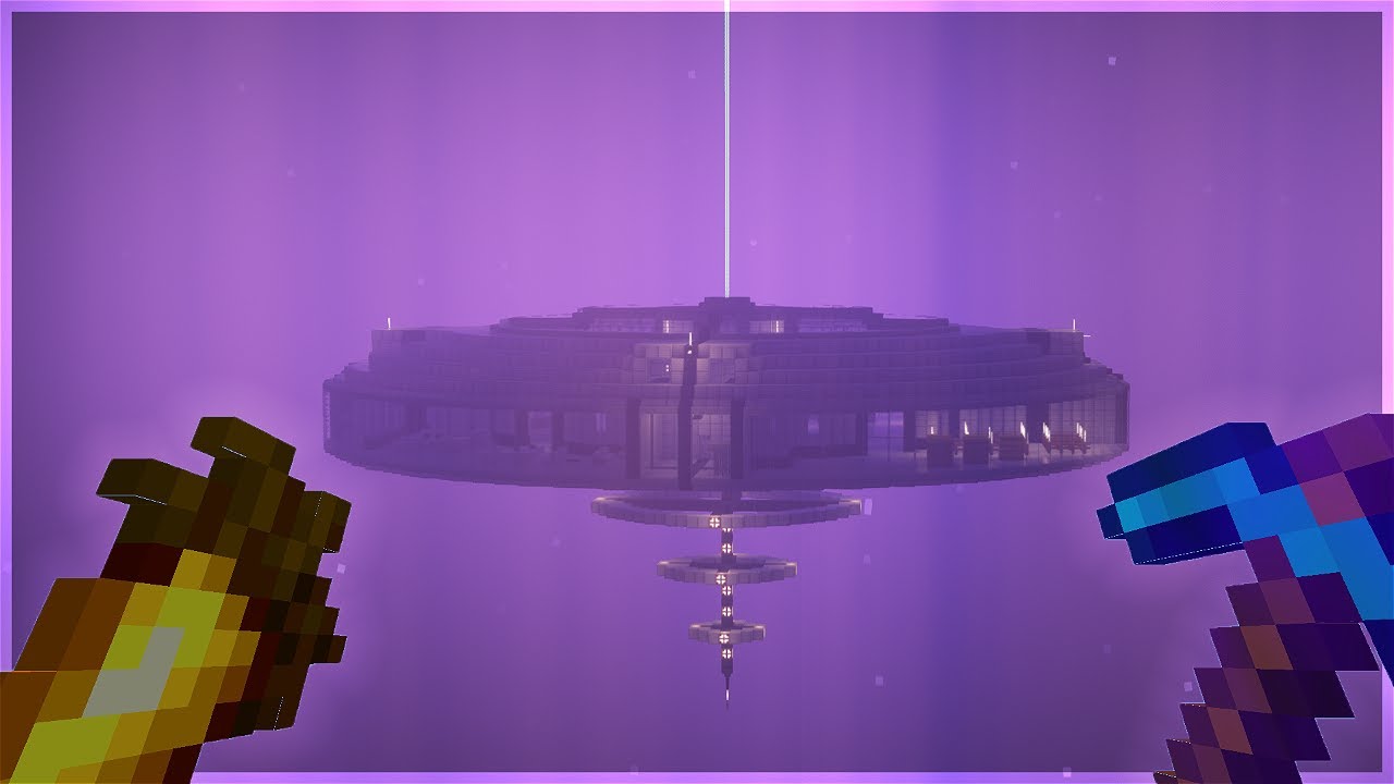 I built a Minecraft SPACE PORT in the VOID... - YouTube