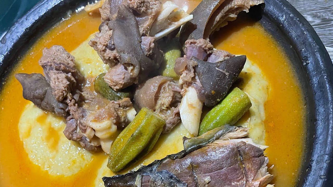 How to prepare Ghanaian authentic goat meat light soup with fufu step ...