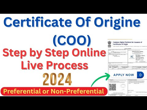 Certificate of origin online application -COO on DGFT portal || How to ...