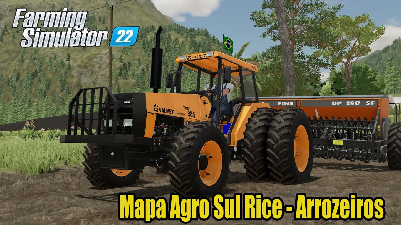 Farming Simulator 22 : Mapa Agro Sul Rice - Arrozeiros - YouTube