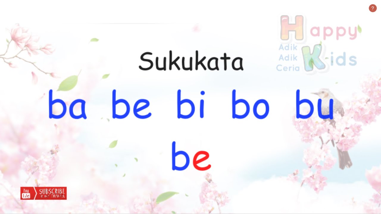 Sukukata ba be bi bo bu be dalam Bahasa Melayu - YouTube