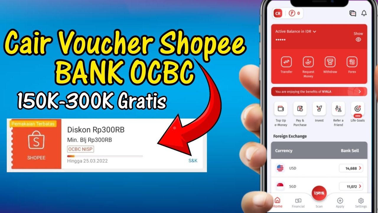 Voucher Shopee Dari Bank OCBC Cair||Total Voucher 150K-300K Gratis ...