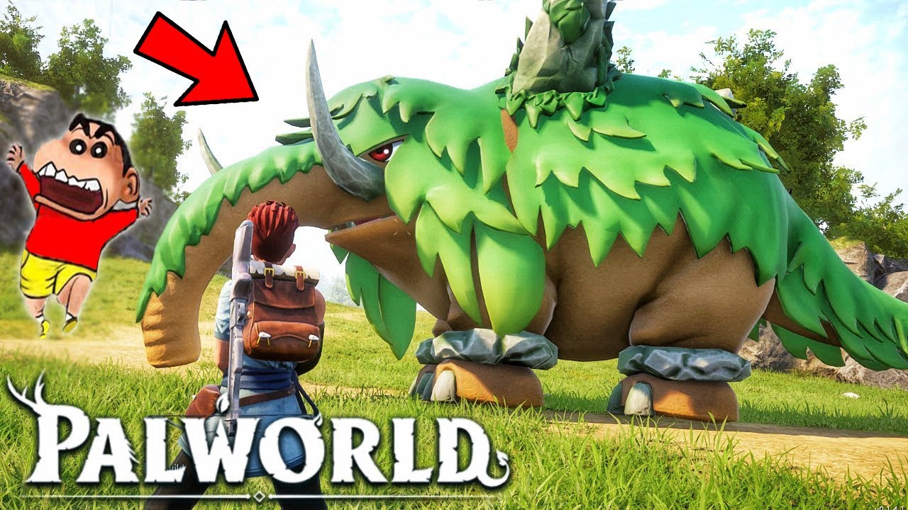 SHINCHAN Captured MAMMOREST POKEMON in PALWORLD with CHOP - YouTube