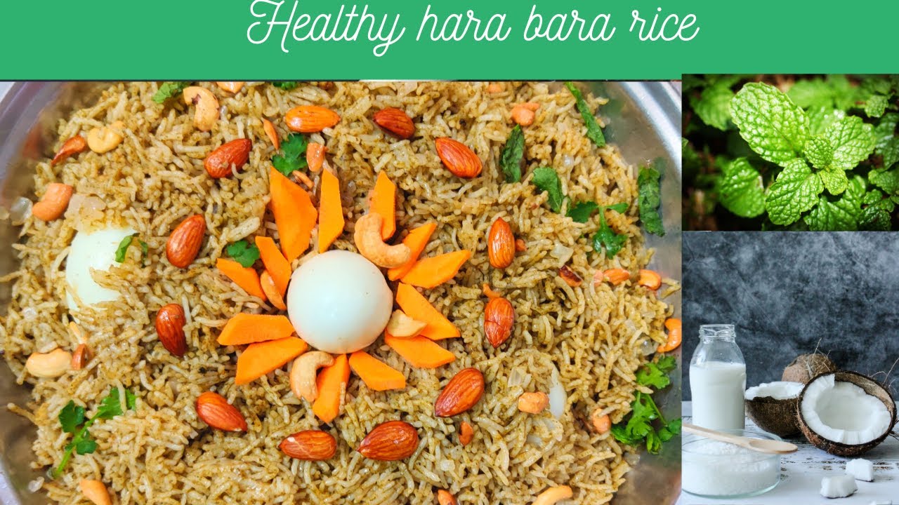 Green Rice (Hara Bara Rice)|Mint Rice Recipe | Lunch Recipe |Variety ...