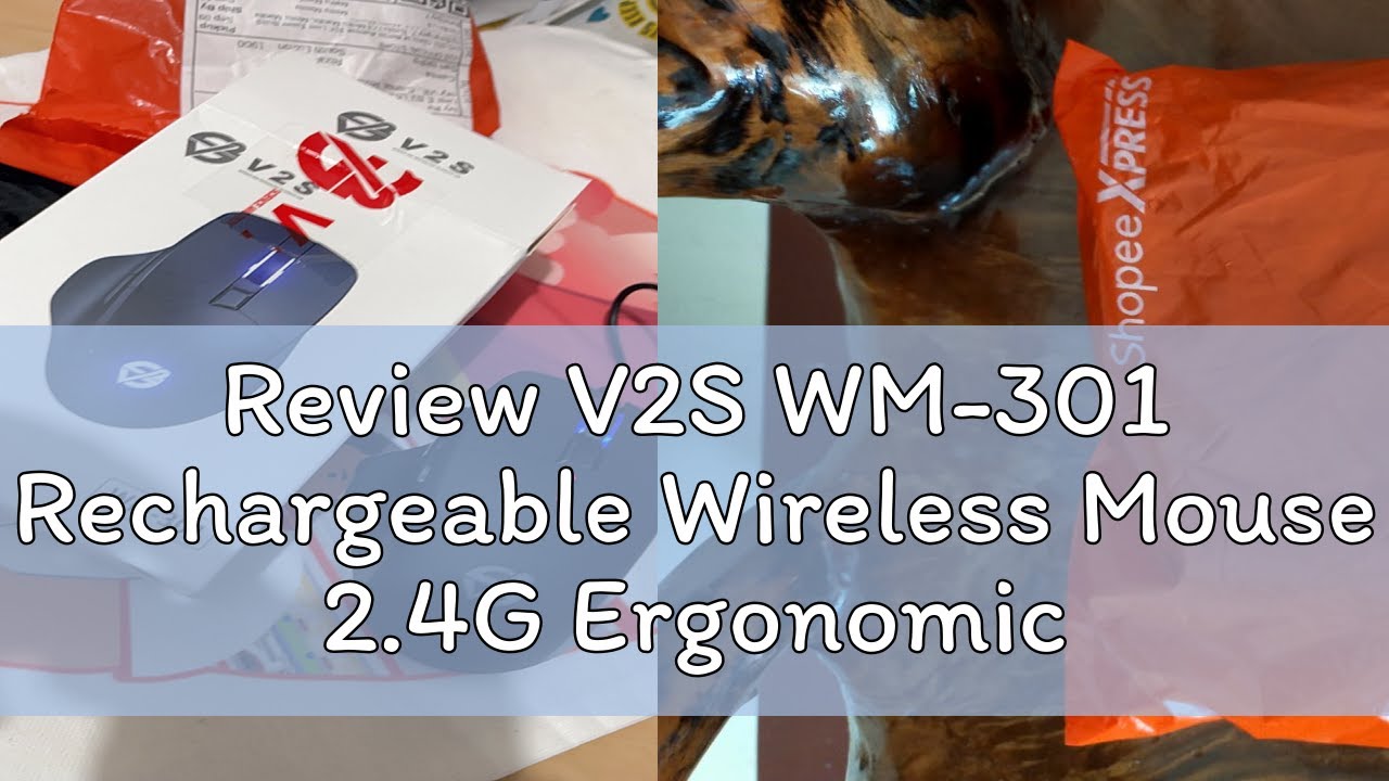 Review V2S WM-301 Rechargeable Wireless Mouse 2.4G Ergonomic For Laptop ...