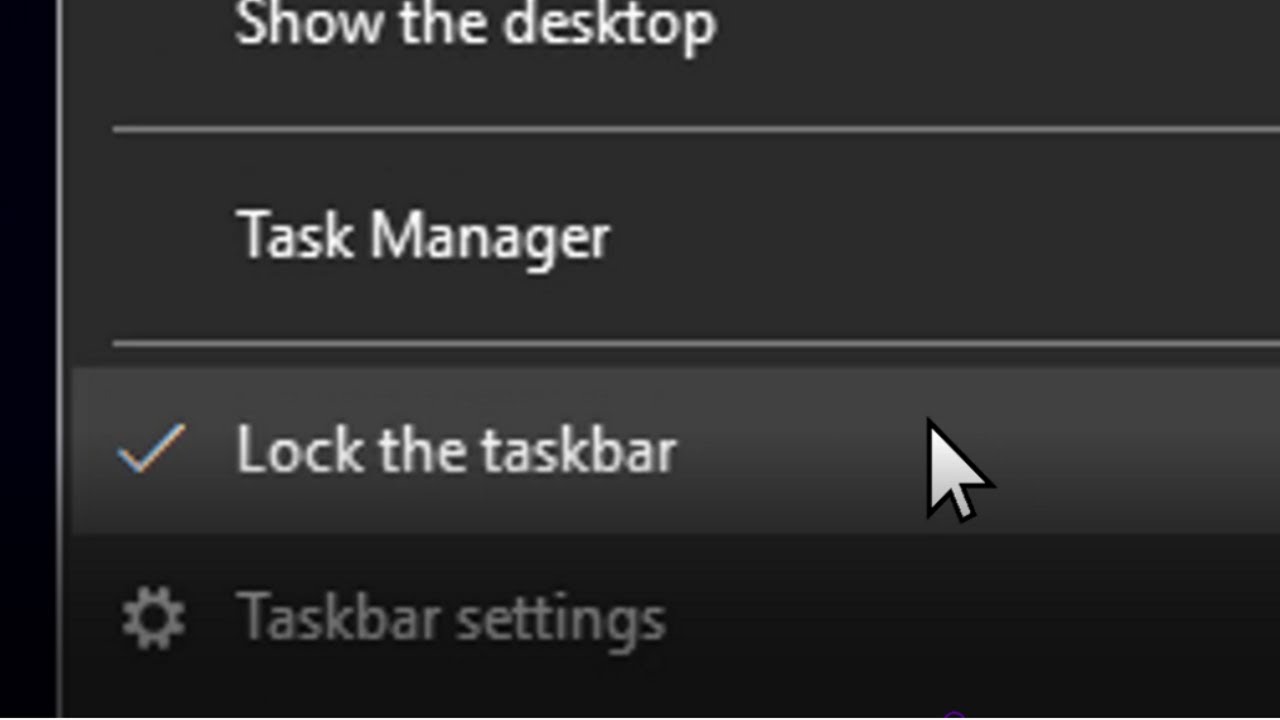 lock the taskbar (better) - YouTube