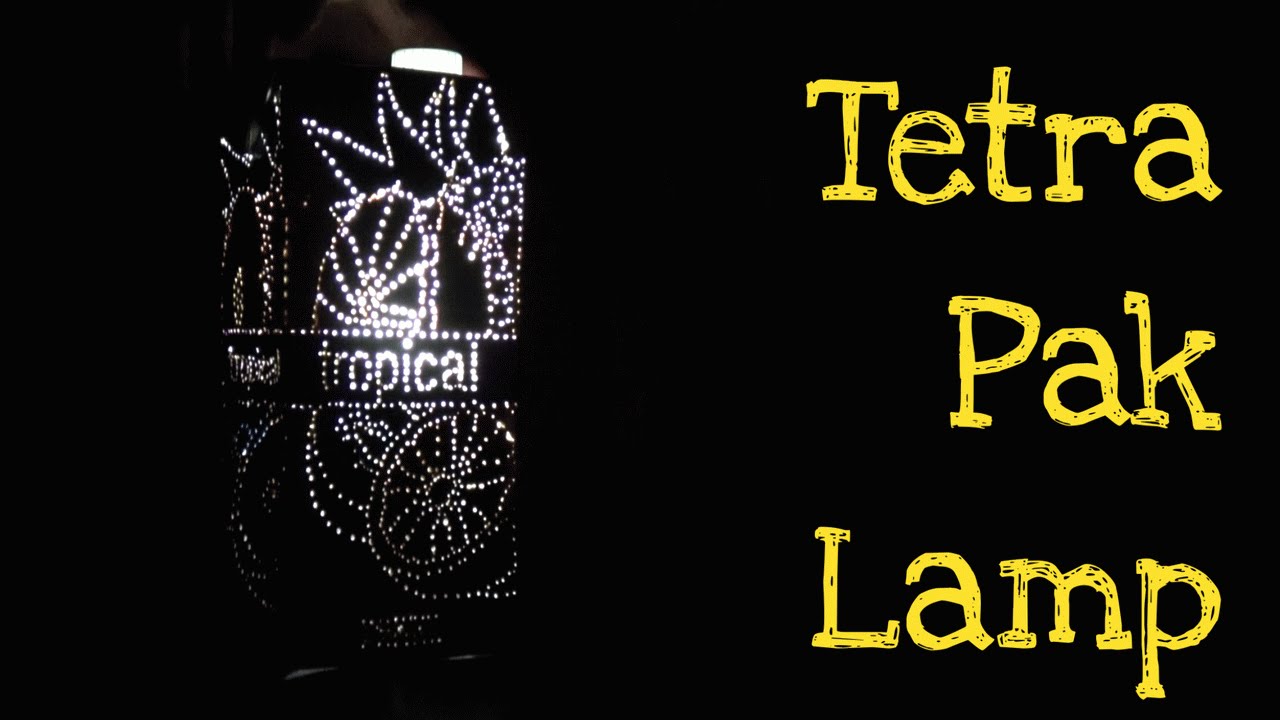 Lamp from package of juice or milk - Tetra Pak Light Box DIY - YouTube