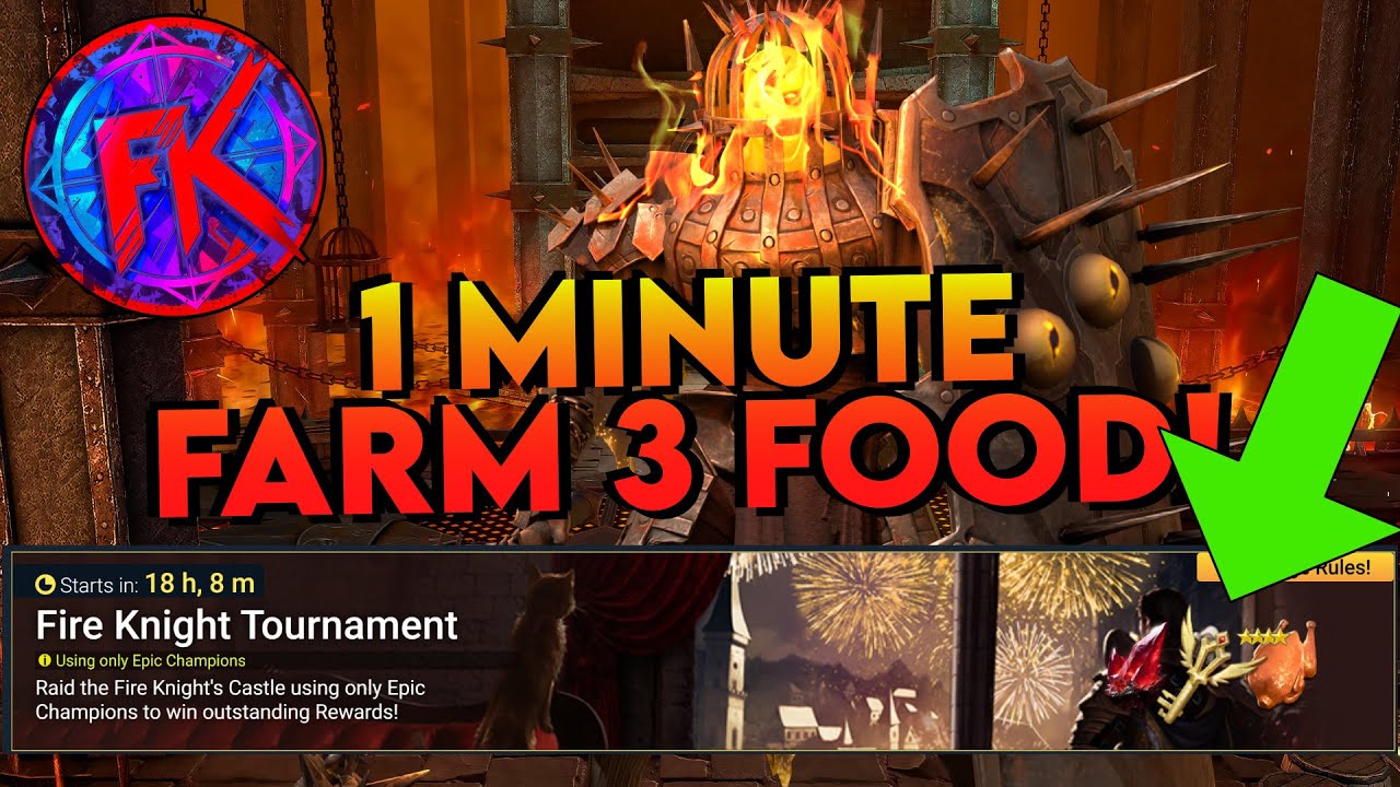 Farm 3 FOOD 1 Minute! at Fire Knight EPIC ONLY Room! | Raid: Shadow ...