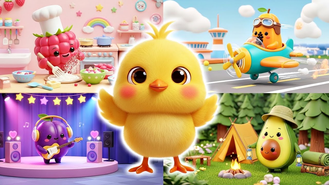 Cute Baby Fruit Dancing Spring Sensory - Baby Sensory Fun - YouTube