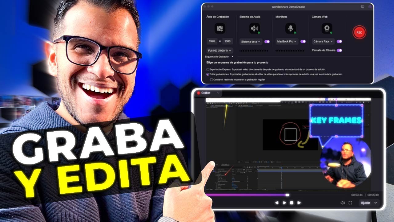 GRABA y EDITA CURSOS ONLINE o TUTORIALES con un solo SOFTWARE: Wondershare DEMOCREATOR - YouTube