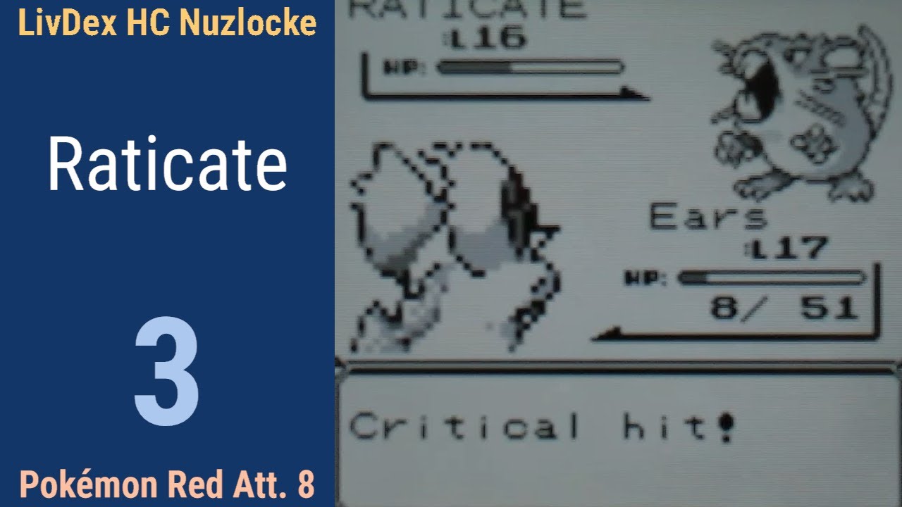 Raticate - Pokémon Red Att. 8 - Part 3 - Pokémon Living Dex Hardcore ...