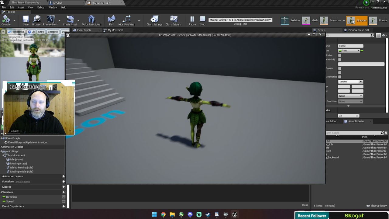 Ue4 Tutorial Part 1 Importing Your Own Character Into 3rd Person Template Youtube