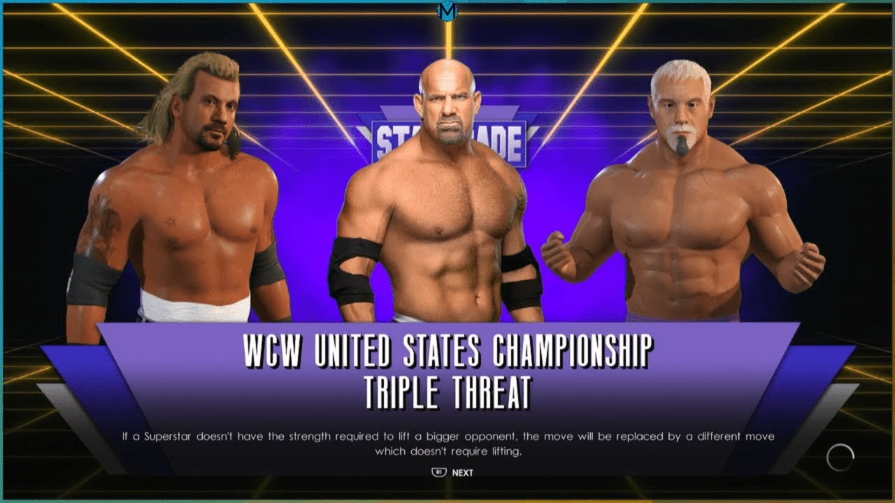 DDP vs. Goldberg vs. Scott Steiner WCW US Title Starrcade 96 Simulation ...