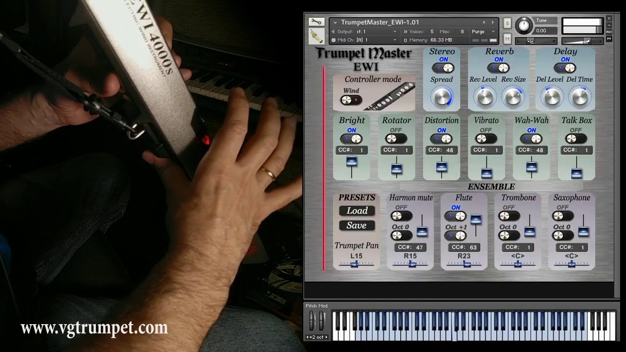 Trumpet Master EWI Kontakt sound library, Flute preset. VST Brass - YouTube
